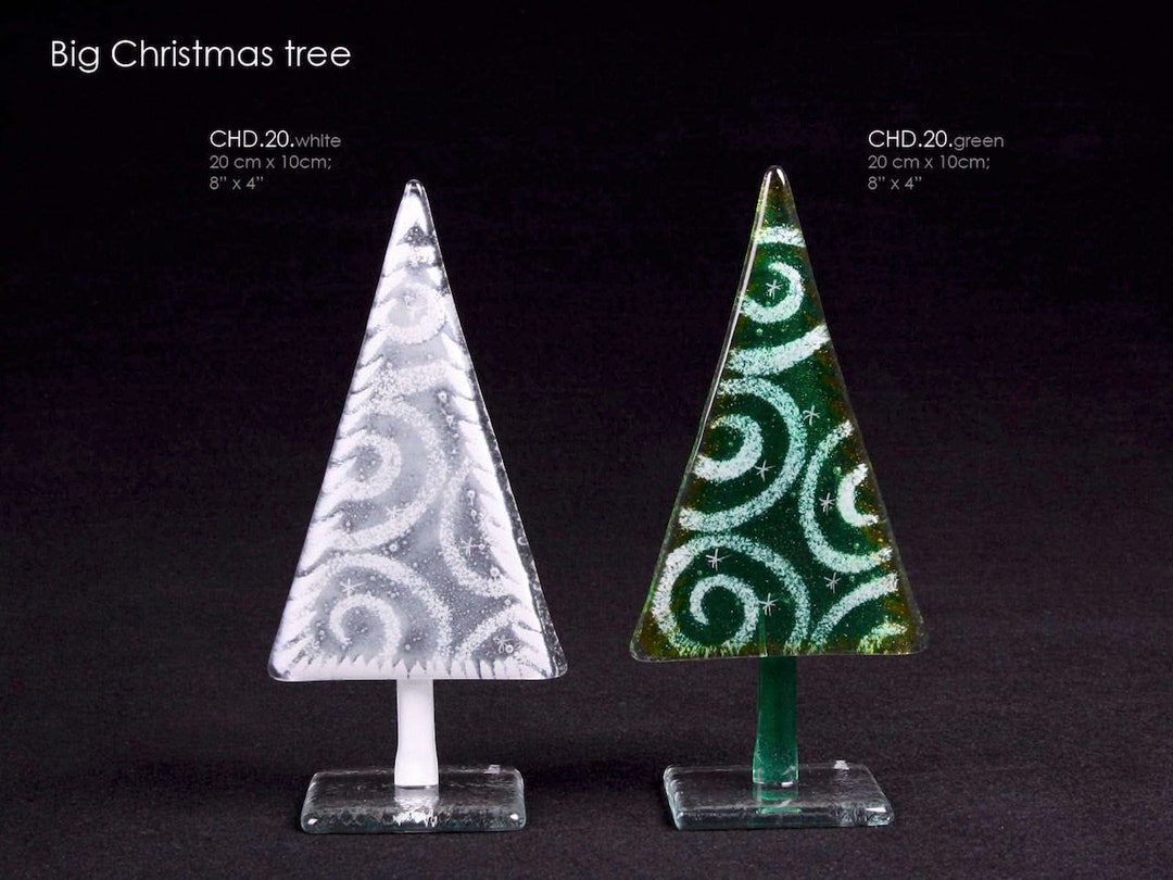 Glass Christmas Tree 20 Cm High, Perfect to Place on Desk, Table ...