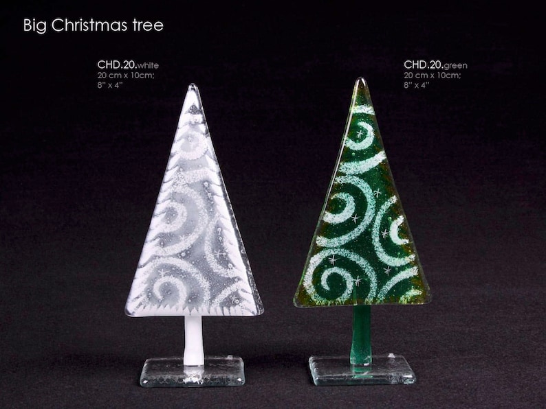 Glass Christmas Tree 20 Cm High, Perfect to Place on Desk, Table ...