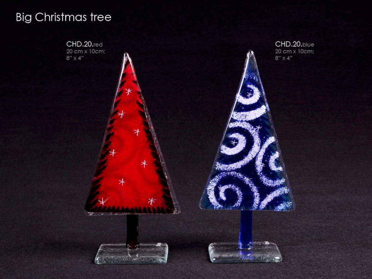Glass Christmas Tree 20 Cm High, Perfect to Place on Desk, Table ...
