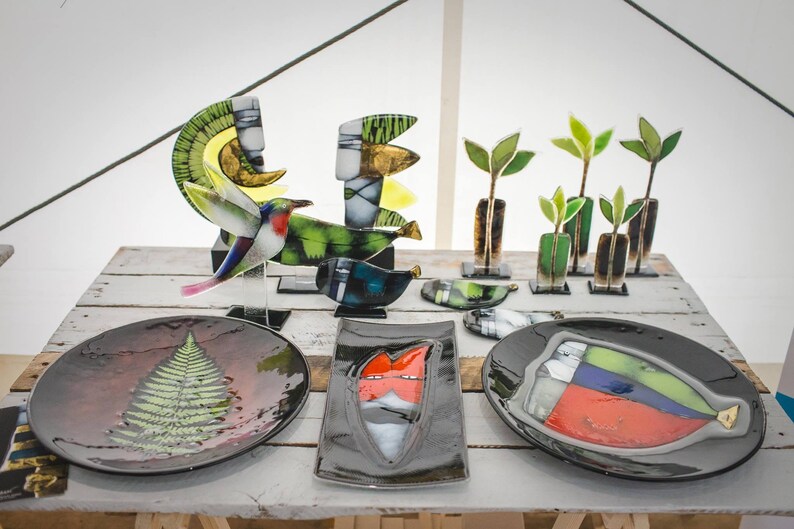 Rabbit Statue Unique Made From Fused Glass. Perfect Gift Idea ...