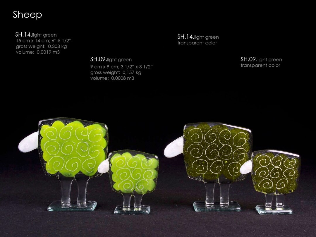 Sheep Statue Made From Glass, Available 2 Sizes Unique Design. Perfect ...