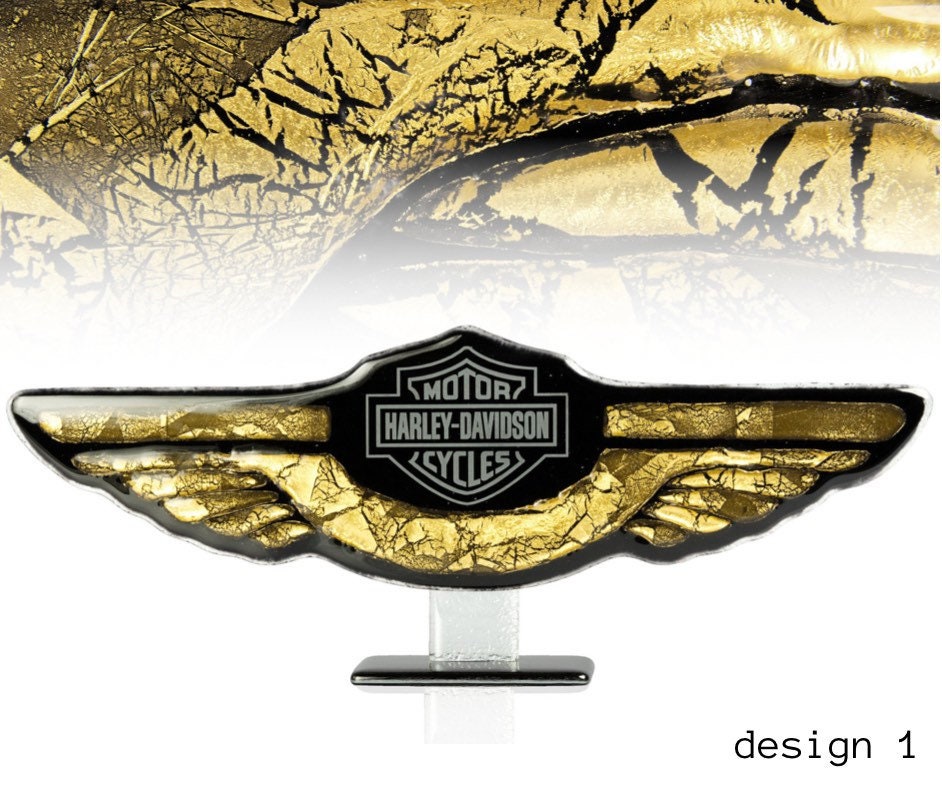Harley Davidson Statue With 23 3/4 Carat Gold Wings 45 Cm Width X 20 Cm ...
