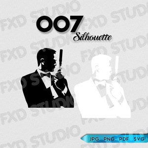 Double O7 Silhouette Clip Art Image, James Bond Silhouette, Secret ...
