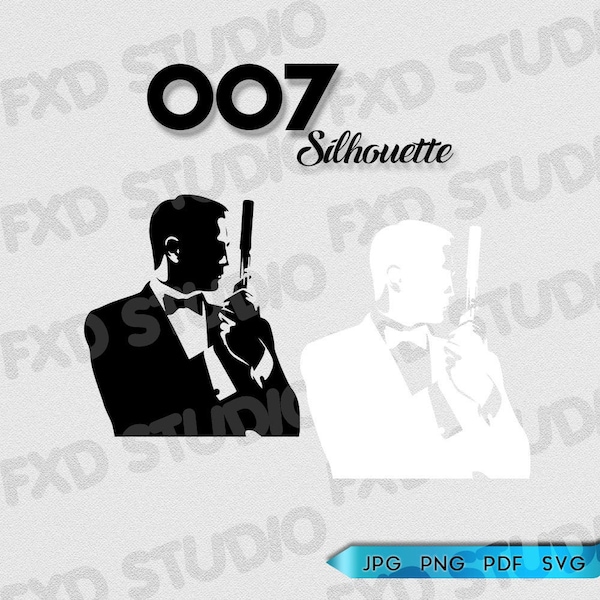 James Bond Silhouette Svg - Etsy