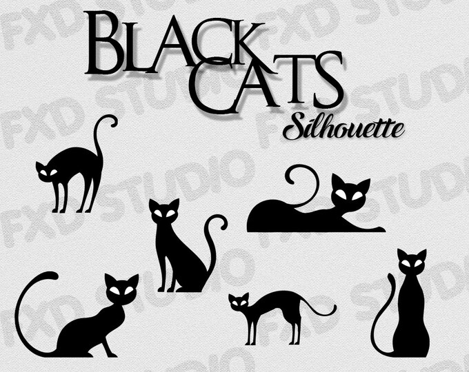 Scary Cat Silhouette SVG, Svg, Dxf, Cricut, Silhouette Cut File ...