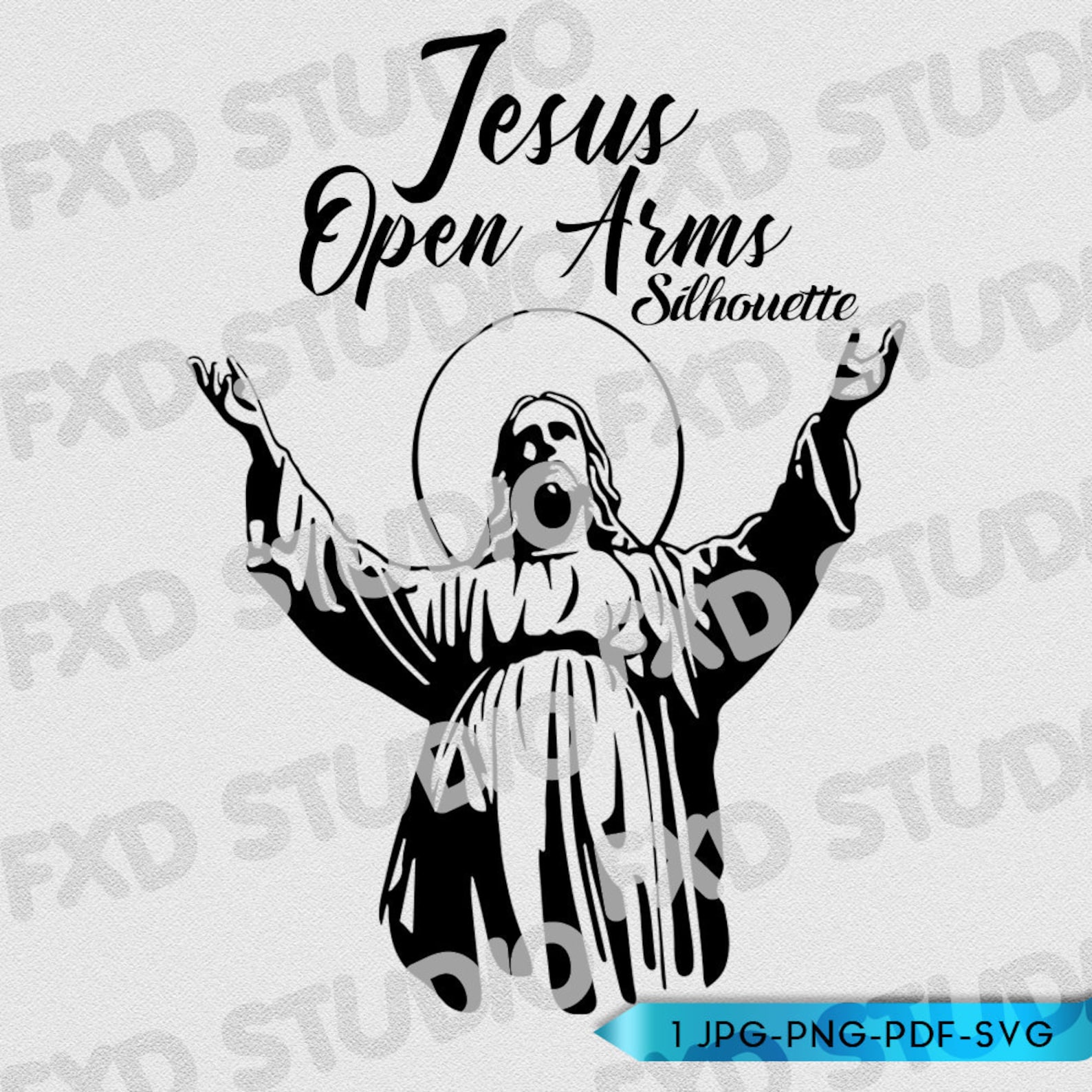 Jesus Hands Out Silhouette Clip Art Image Jesus Silhouette | Etsy