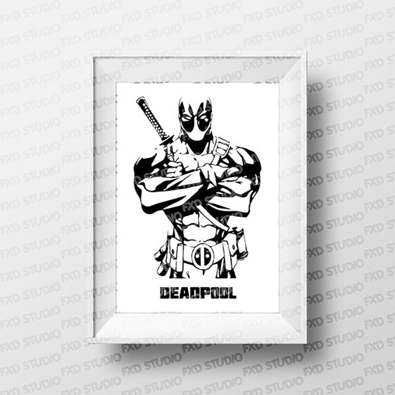 Deadpool Silhouette Clip Art Image Deadpool Comic Silhouette - Etsy
