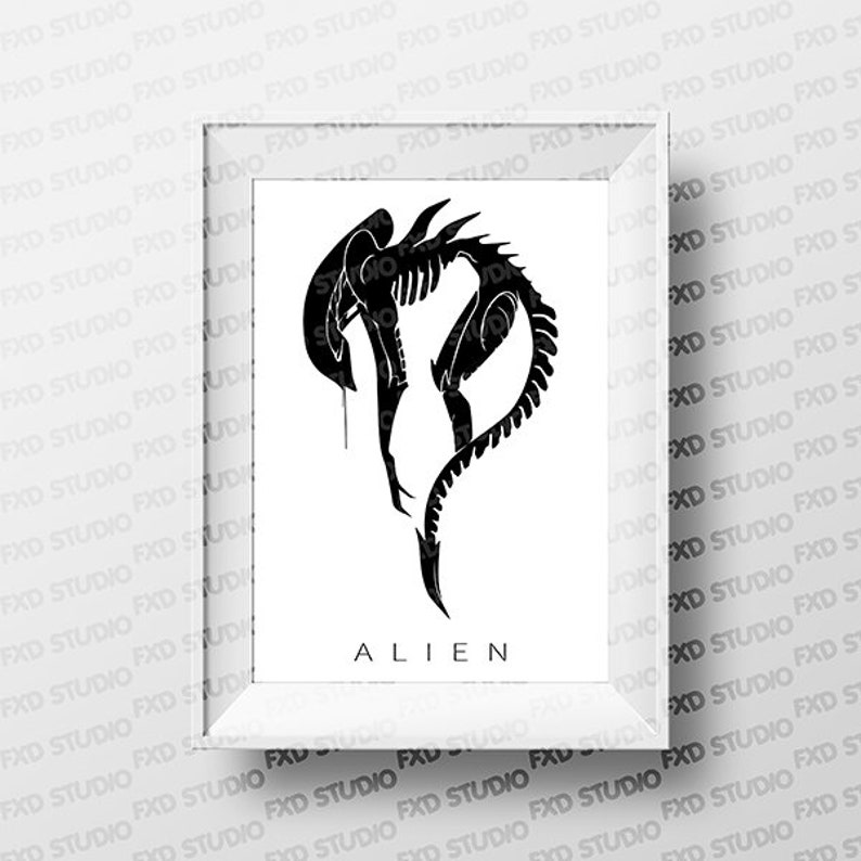 Alien Silhouette Clip Art Image Digital Clip Art Film - Etsy