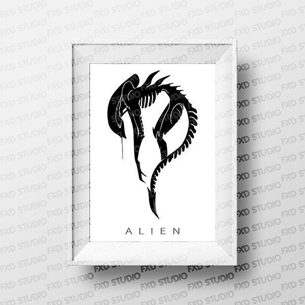 Alien Silhouette Clip Art Image Digital Clip Art Film - Etsy