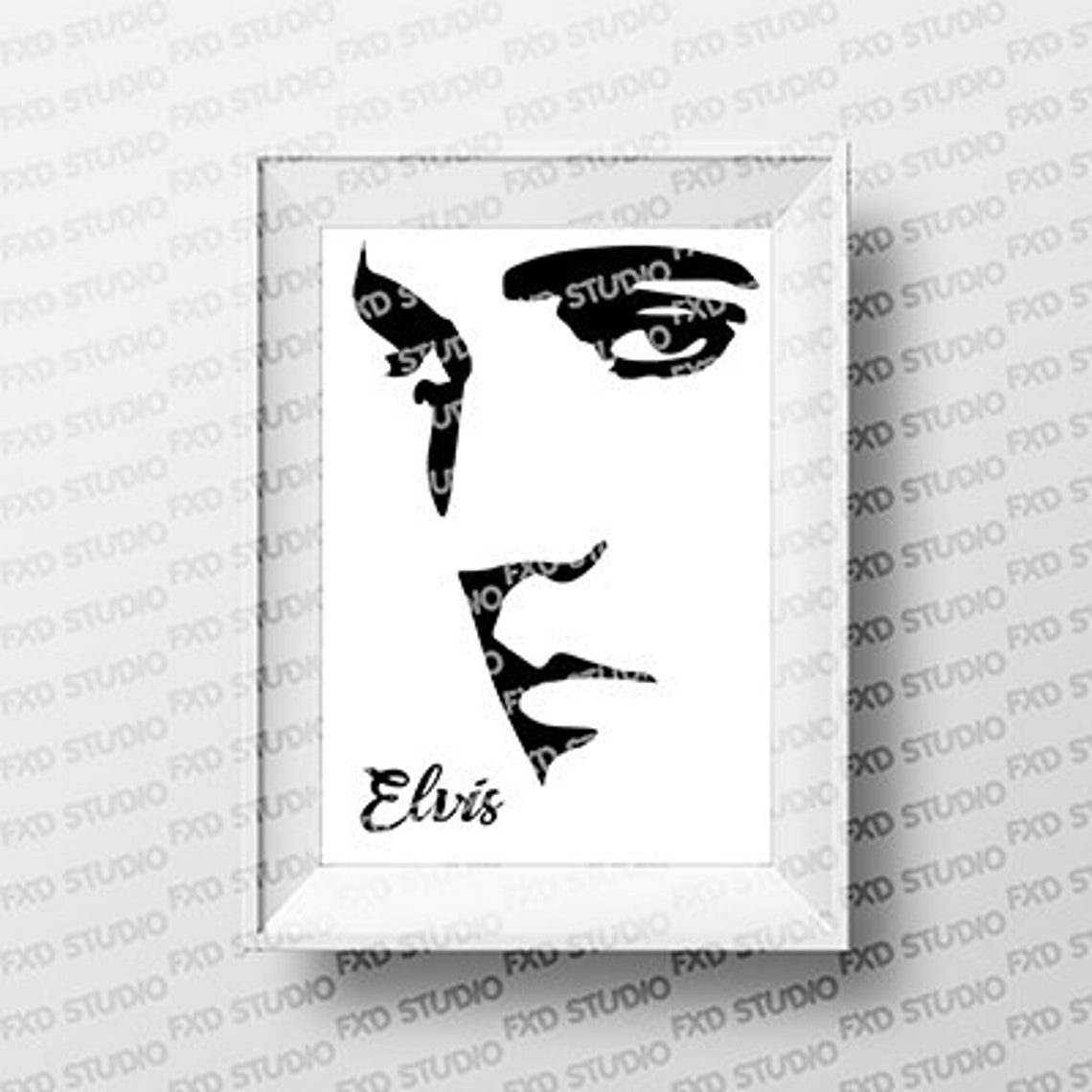 Elvis Face Silhouette Clip Art Image Elvis Face Digital Clip - Etsy Canada