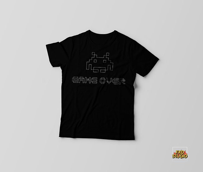 Game Over with game icon Silhouette Clip Art Image Game Over | Etsy