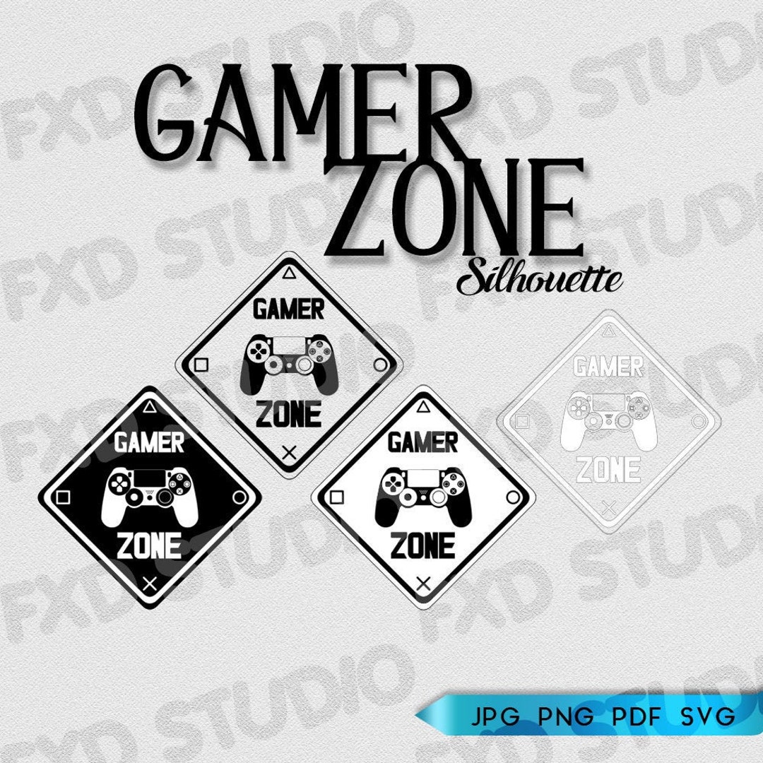 Gamer Zone Silhouette Clip Art Image Gamer Zone SVG File - Etsy