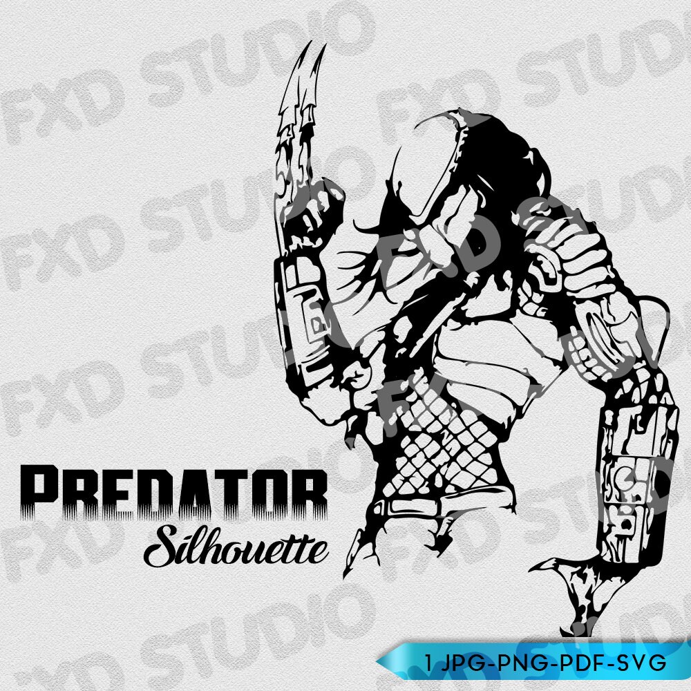 Predator Silhouette Clip Art Image Predator Clip Art - Etsy UK