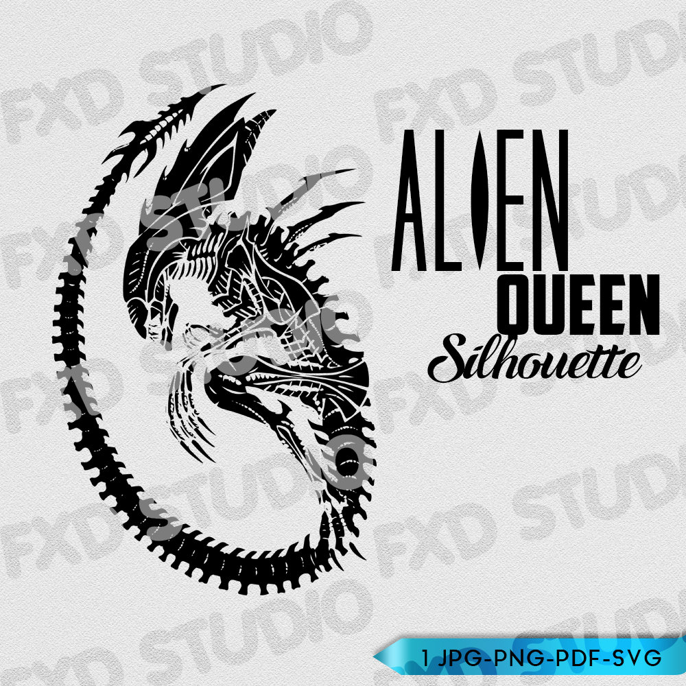 Alien Queen Silhouette Clip Art Image Alien Queen Clip Art | Etsy