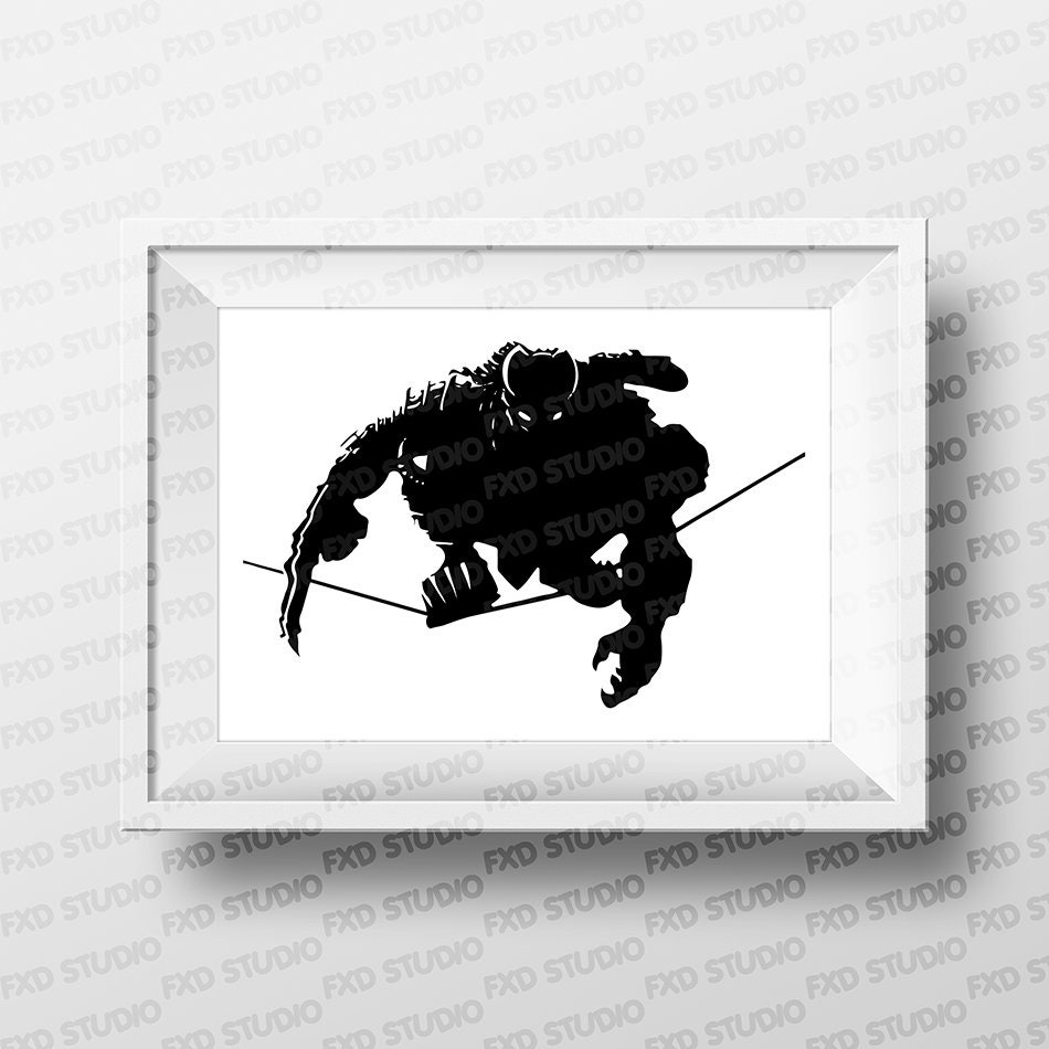 Predator on A Wire Silhouette Clip Art Image the Predator | Etsy
