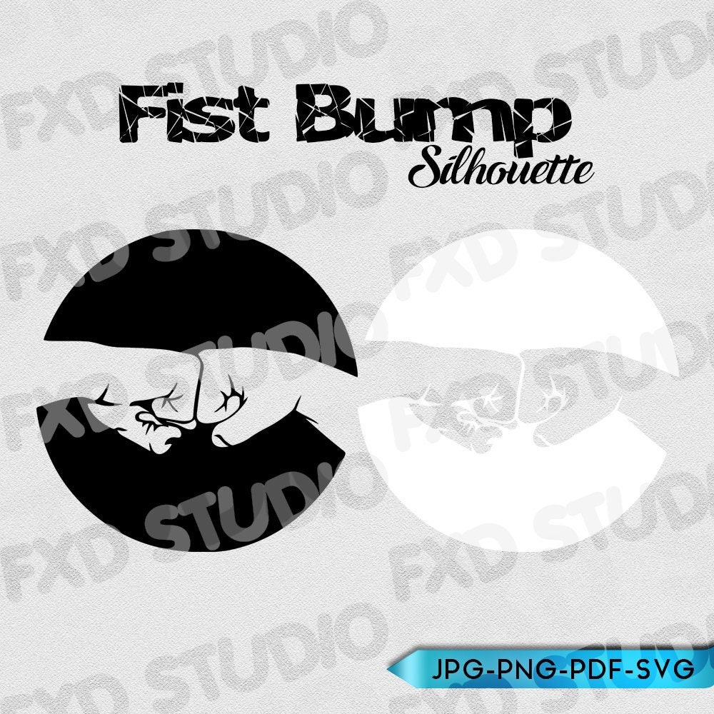 Fist Bump Black and White Silhouette Images Fist Bump SVG - Etsy