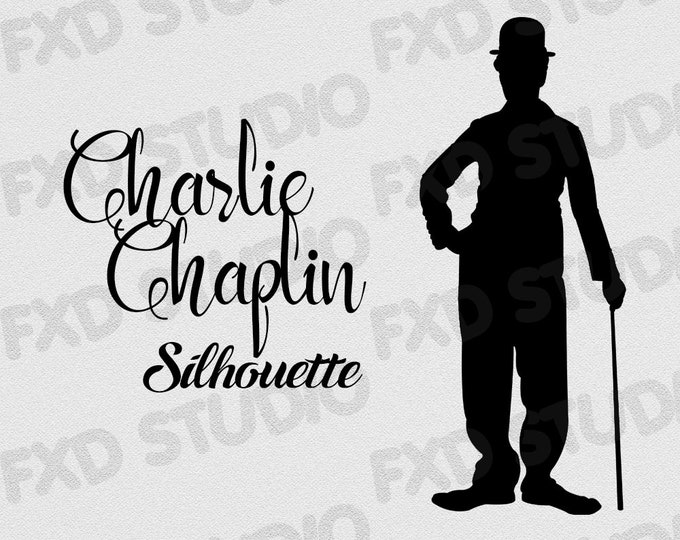 Charlie Chaplin Silhouette Clip Art Image, Charlie Chaplin Clip Art ...