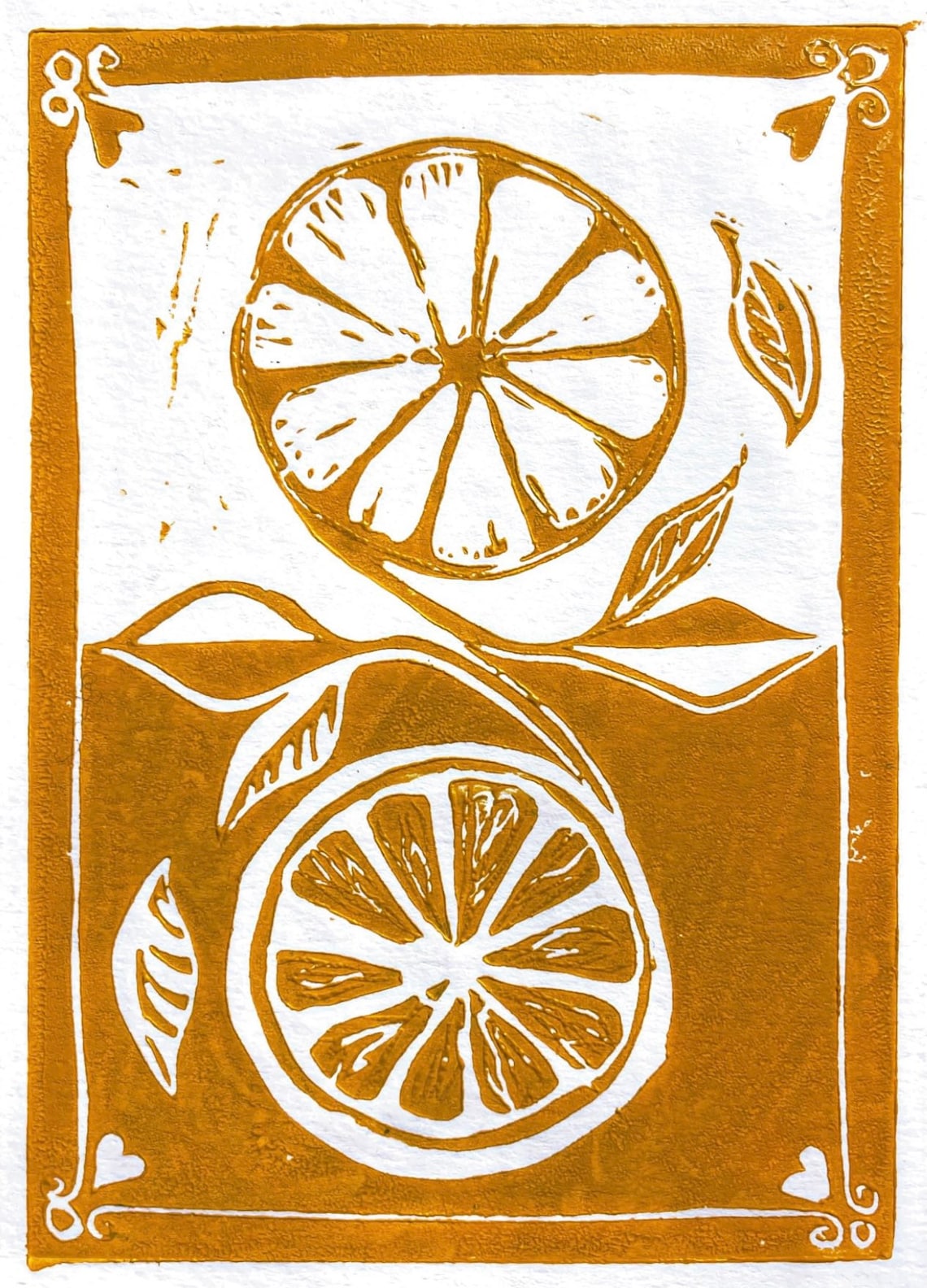 Winter Fruits Linocut Print Set | Etsy