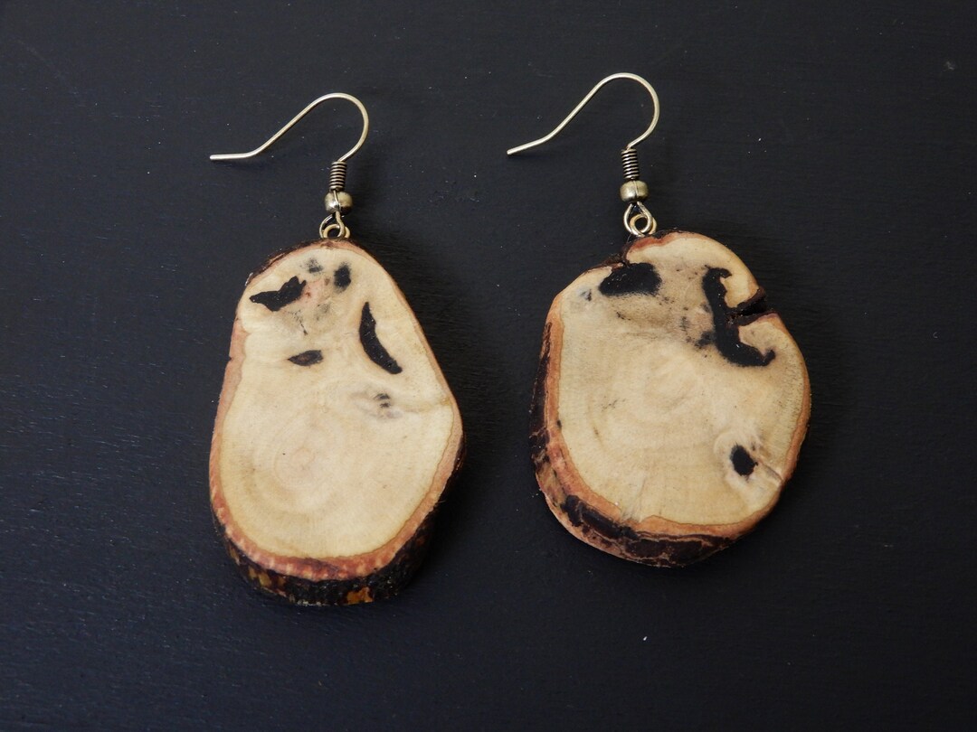 Persimmon Tree Wood Earrings - Etsy