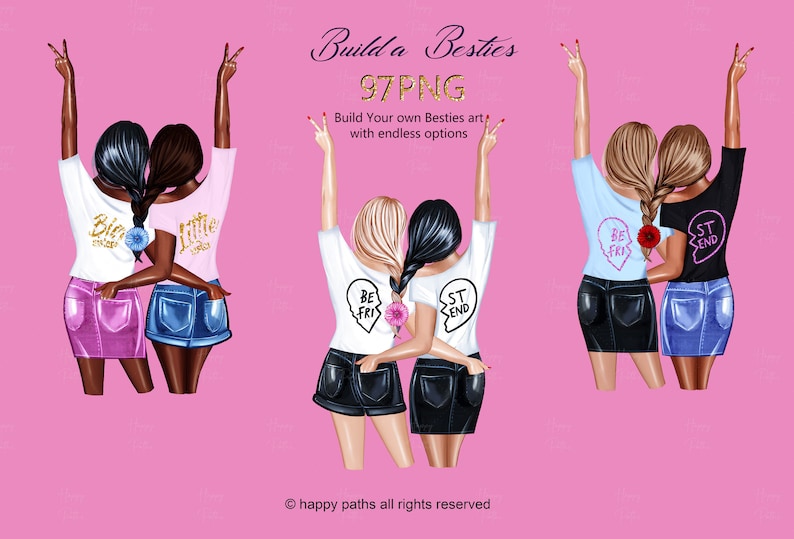 Build Your Besties Clipart Bundle Summer Spring Buy and Build | Etsy
