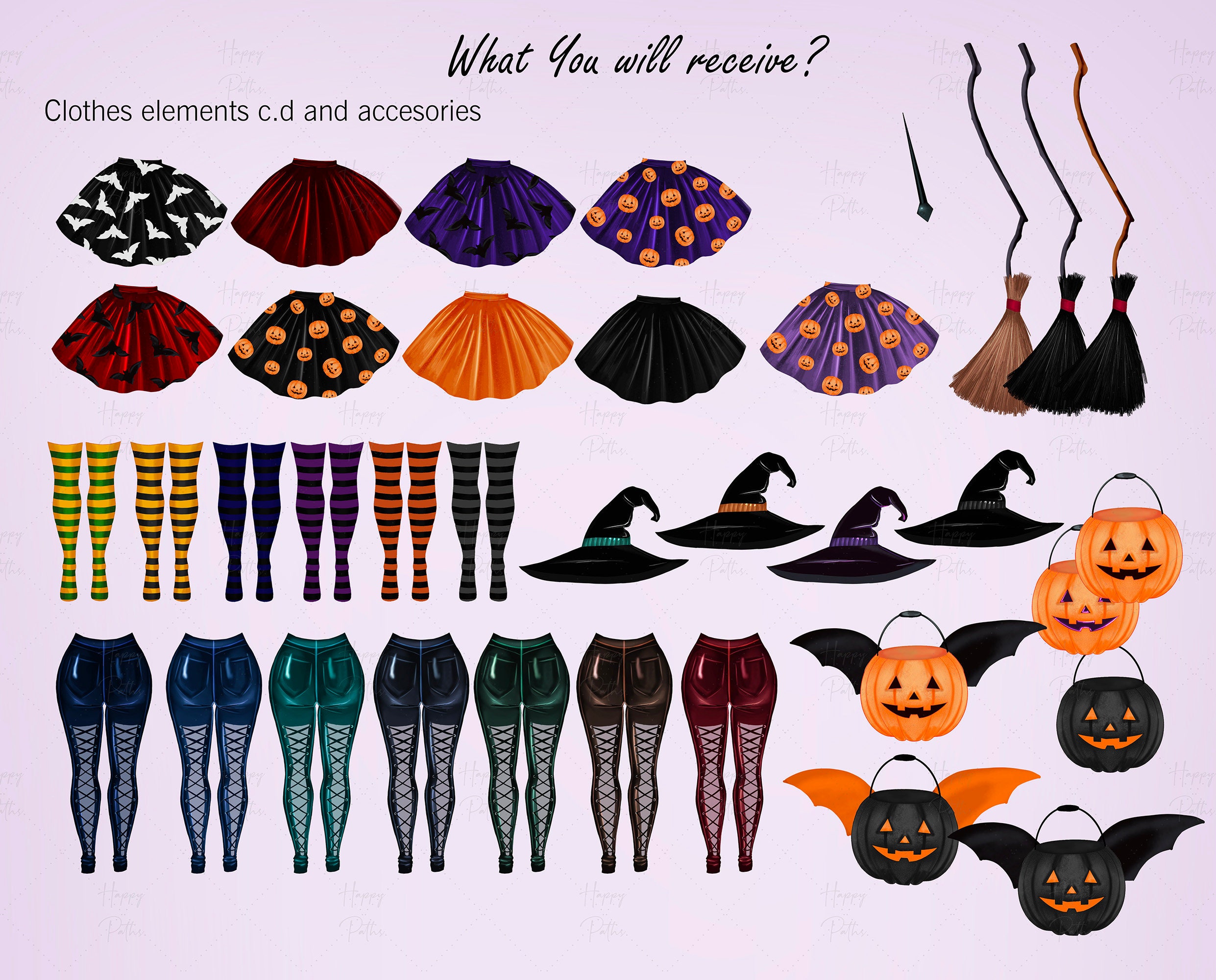 Halloween Besties Clipart Witches Character Builder - Etsy