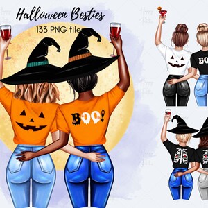 Witch Best Friends Png Clipart Halloween Besties Clipart Halloween ...