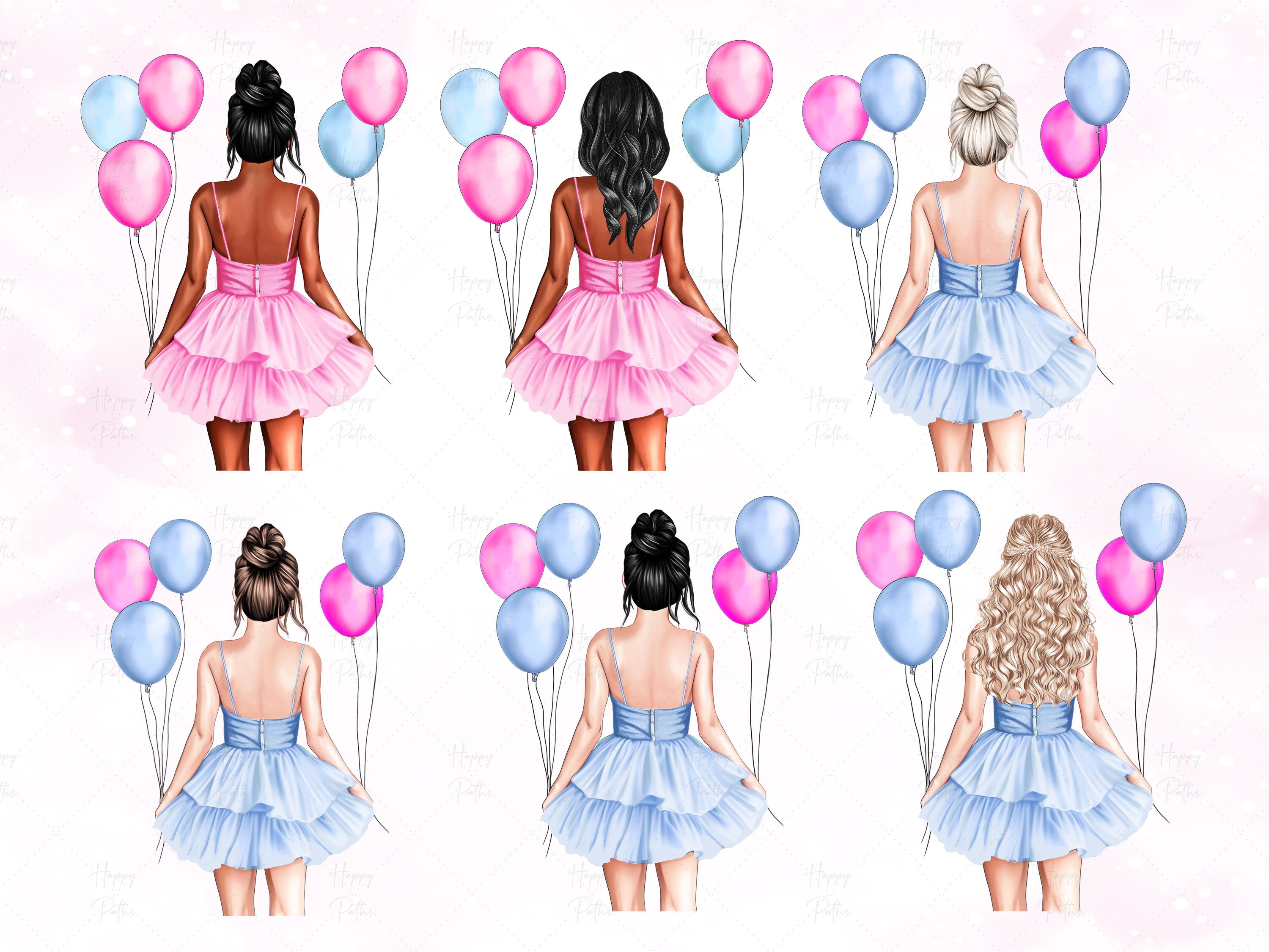 Birthday Girl Clipart Birthday Party Clipart Birthday Cake Decor ...