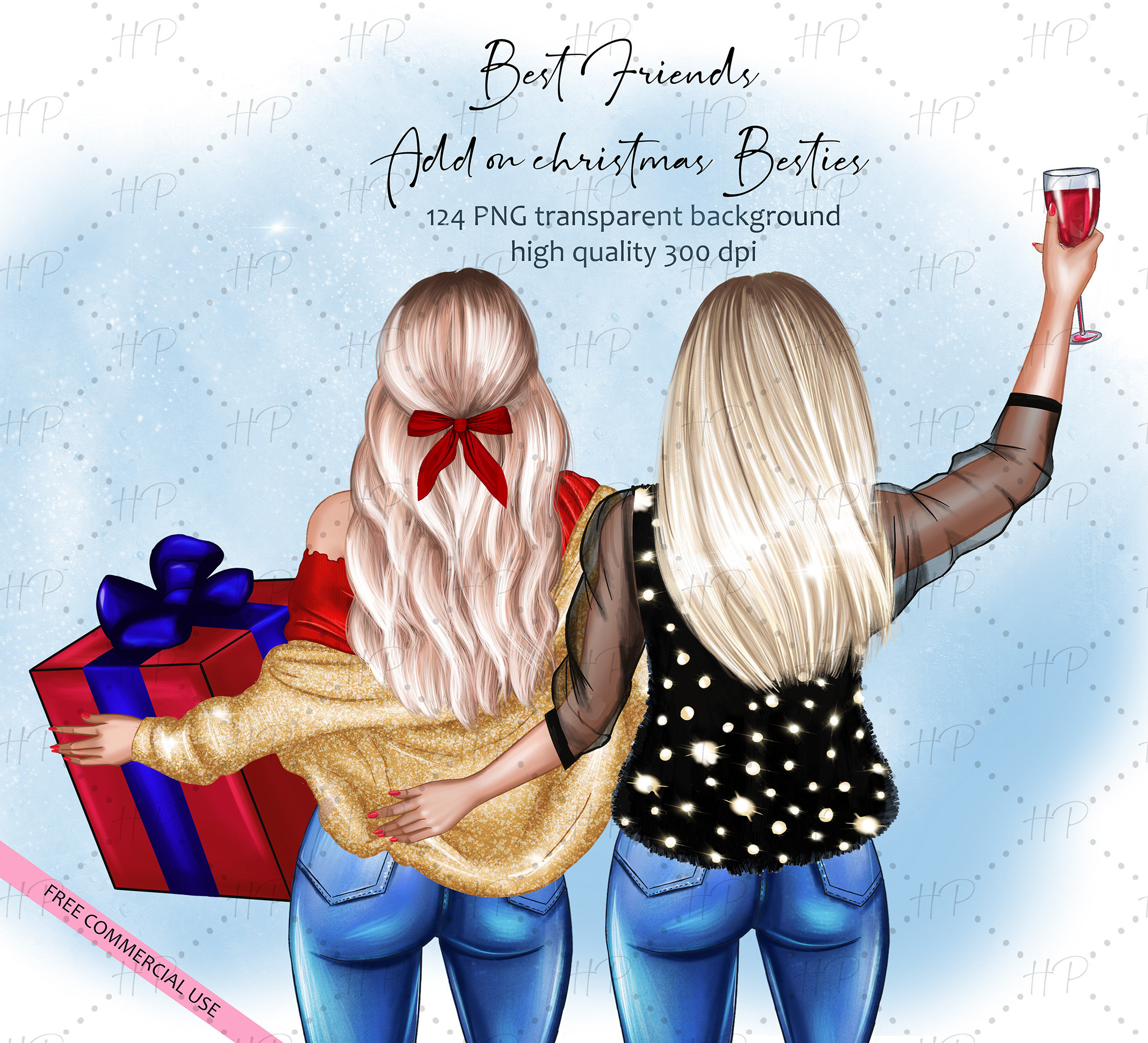 Christmas Best Friends Besties Clipart Soul Sisters Clip - Etsy