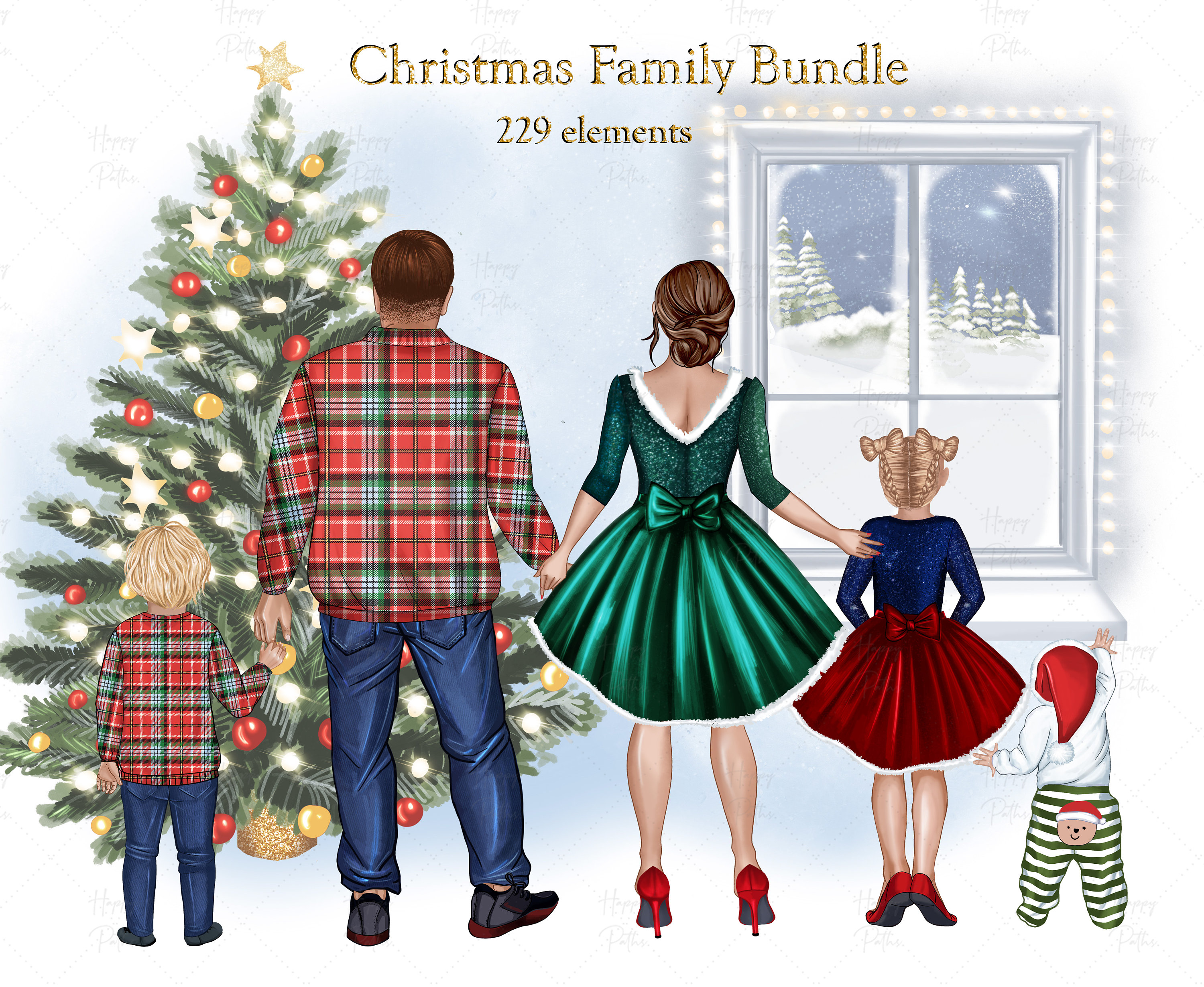 Christmas Family Clipart Bundle, Christmas Family Clipart, Winter ...