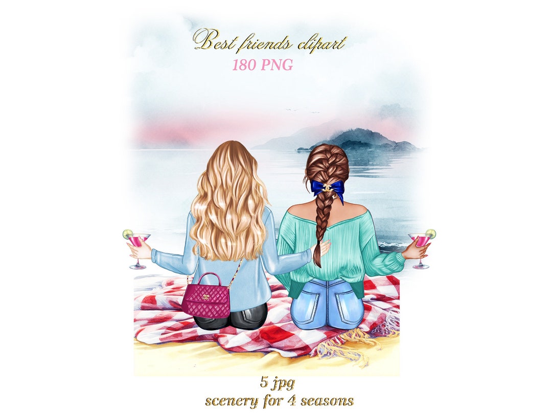 Personalizable Best Friends Bundle, Bestfriend Giftful, Besties Clipart ...