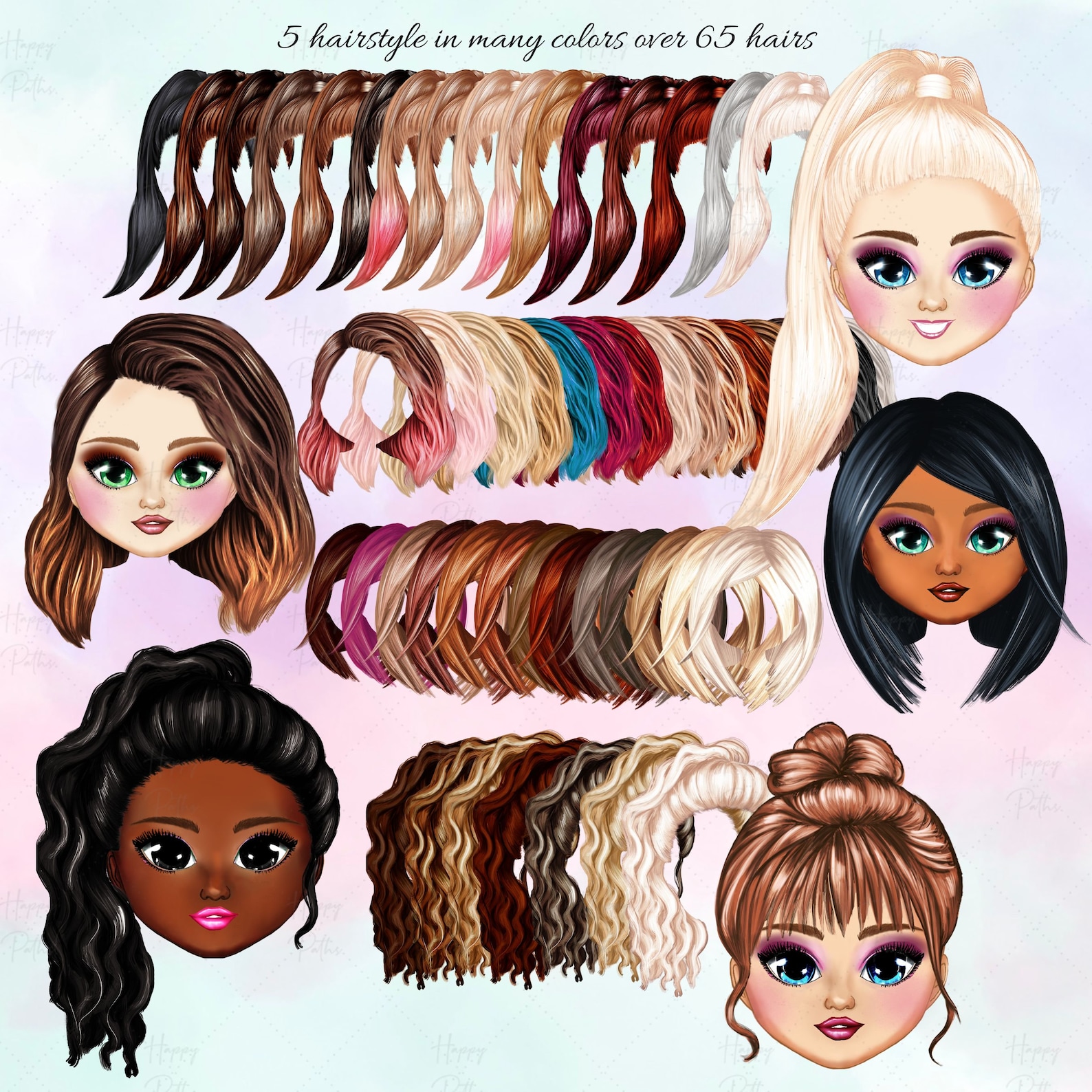 Chibi Besties Soul Sisters Clipart, Chibi Clipart,friendship Clipart ...