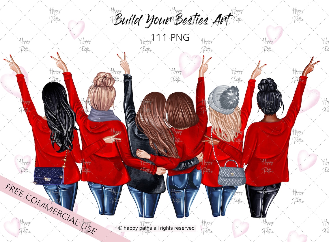 Buy and Build Your Own Best Friends Custom Art Besties | Etsy