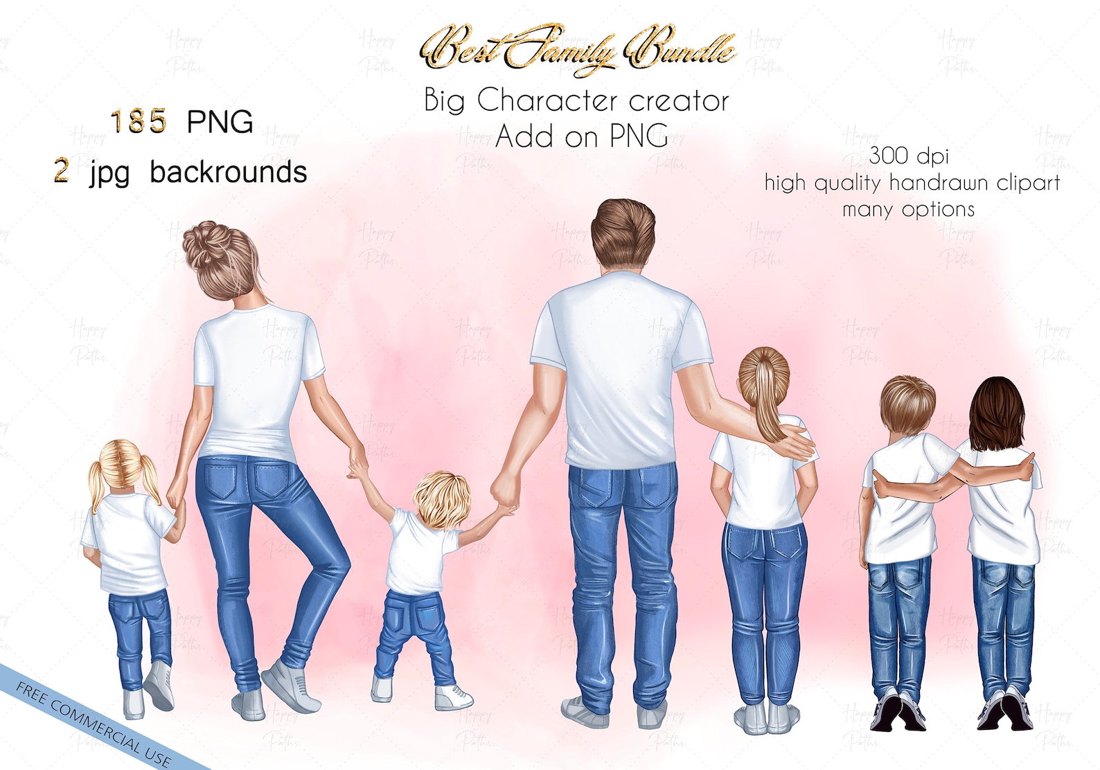 Family Illustration Creator, Mother Father Clipart, Daughter Son ...