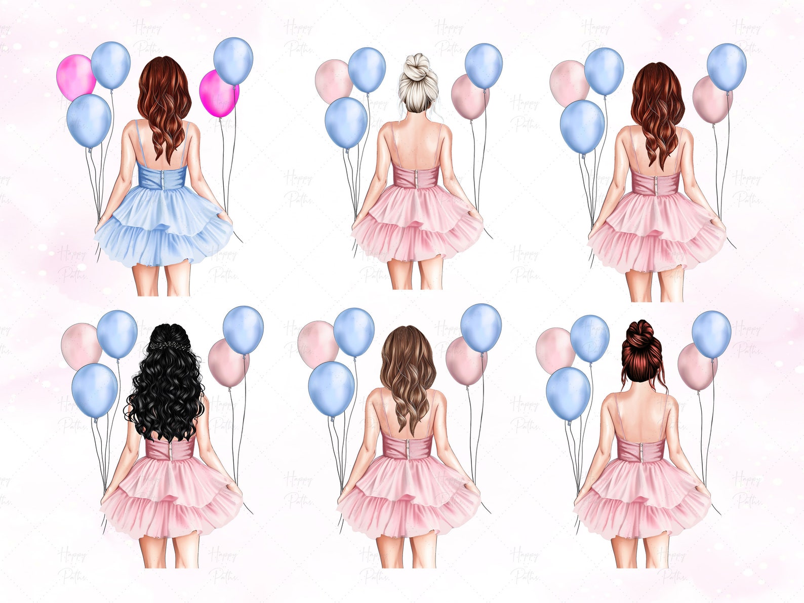 Birthday Girl Clipart Birthday Party Clipart Birthday Cake Decor ...