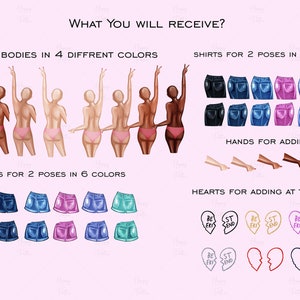 Build Your Besties Clipart Bundle, Summer Spring Buy and Build Your Own Best Friends Custom Art ...