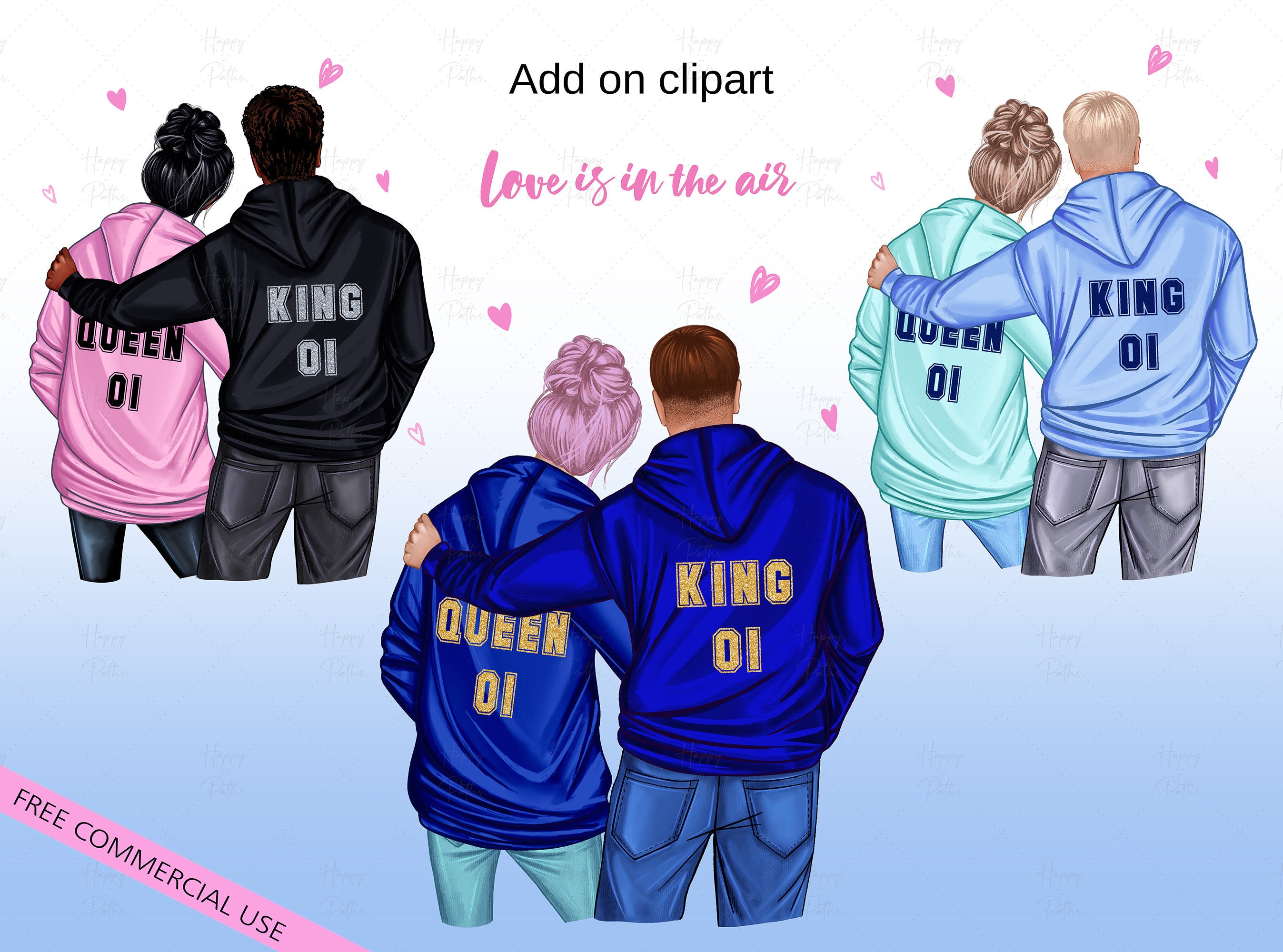 Buy and Create Your Own Couple Clipart, Love Couple Clipart,character ...