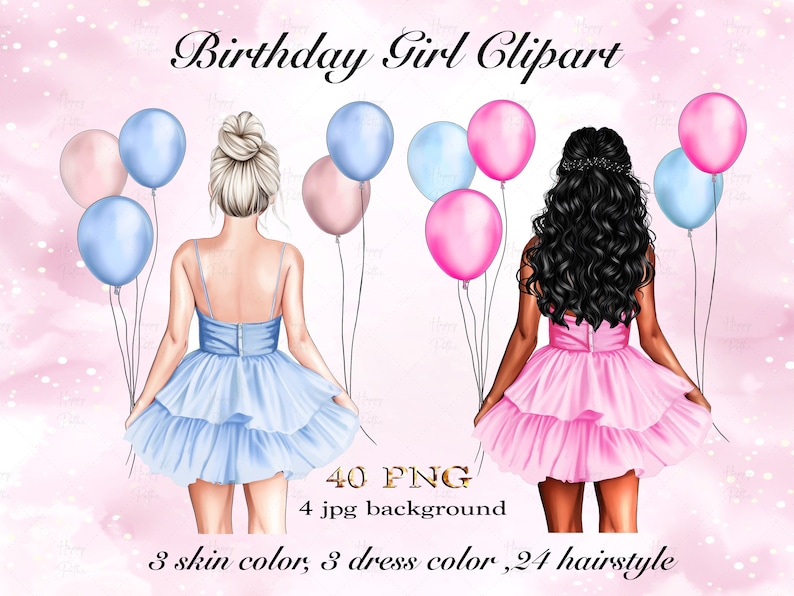 Birthday Girl Clipart Birthday Party Clipart Birthday Cake Decor ...