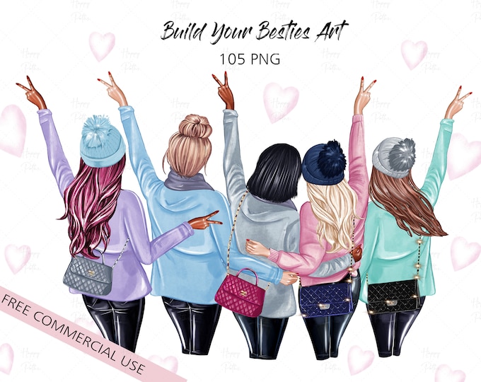 Buy and Build Your Own Best Friends Custom Art Besties - Etsy