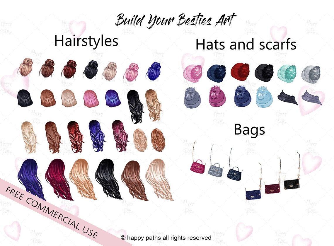 Buy and Build Your Own Best Friends Custom Art Besties | Etsy