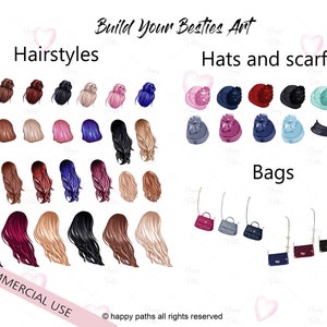 Buy and Build Your Own Best Friends Custom Art, Besties Clipart, BFF PACK, Customizable Clipart ...