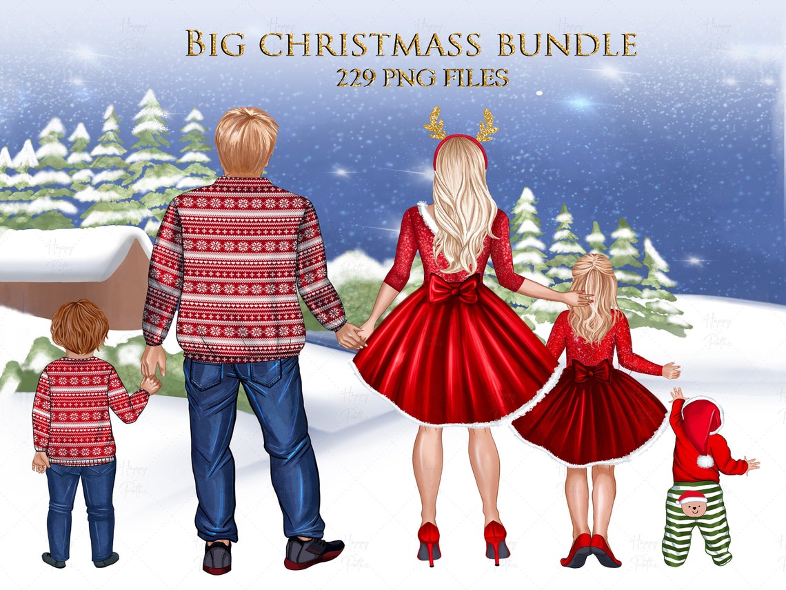 Christmas Family Clipart Bundle Christmas Family Clipart - Etsy