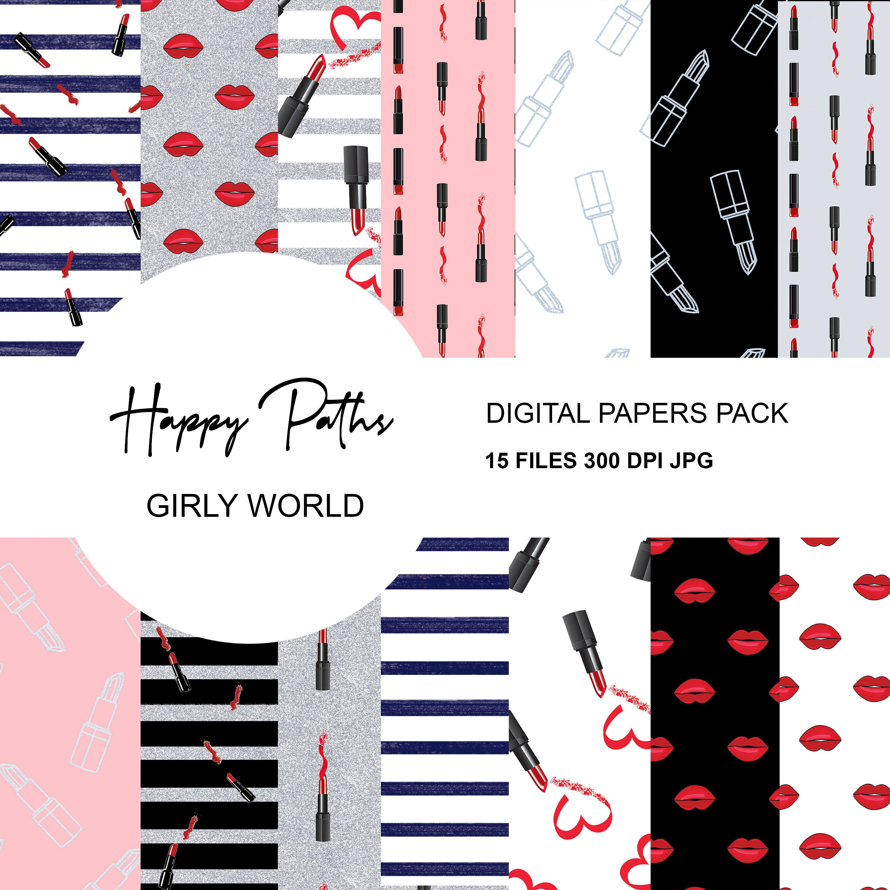 BUY 3 FOR 2, Digital Paper Pack, Digital Papers, Girly Backgrounds ...