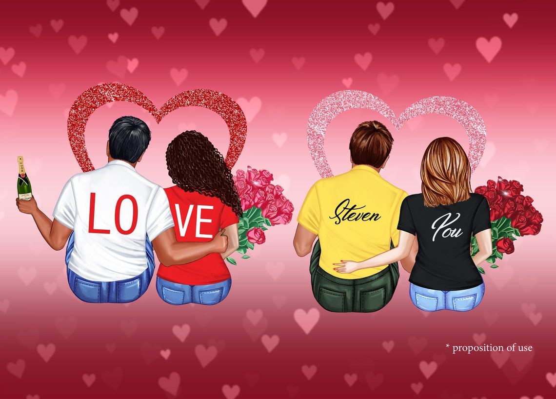 I Love You Clipart Couples Clipart Valentines Day Clipart - Etsy