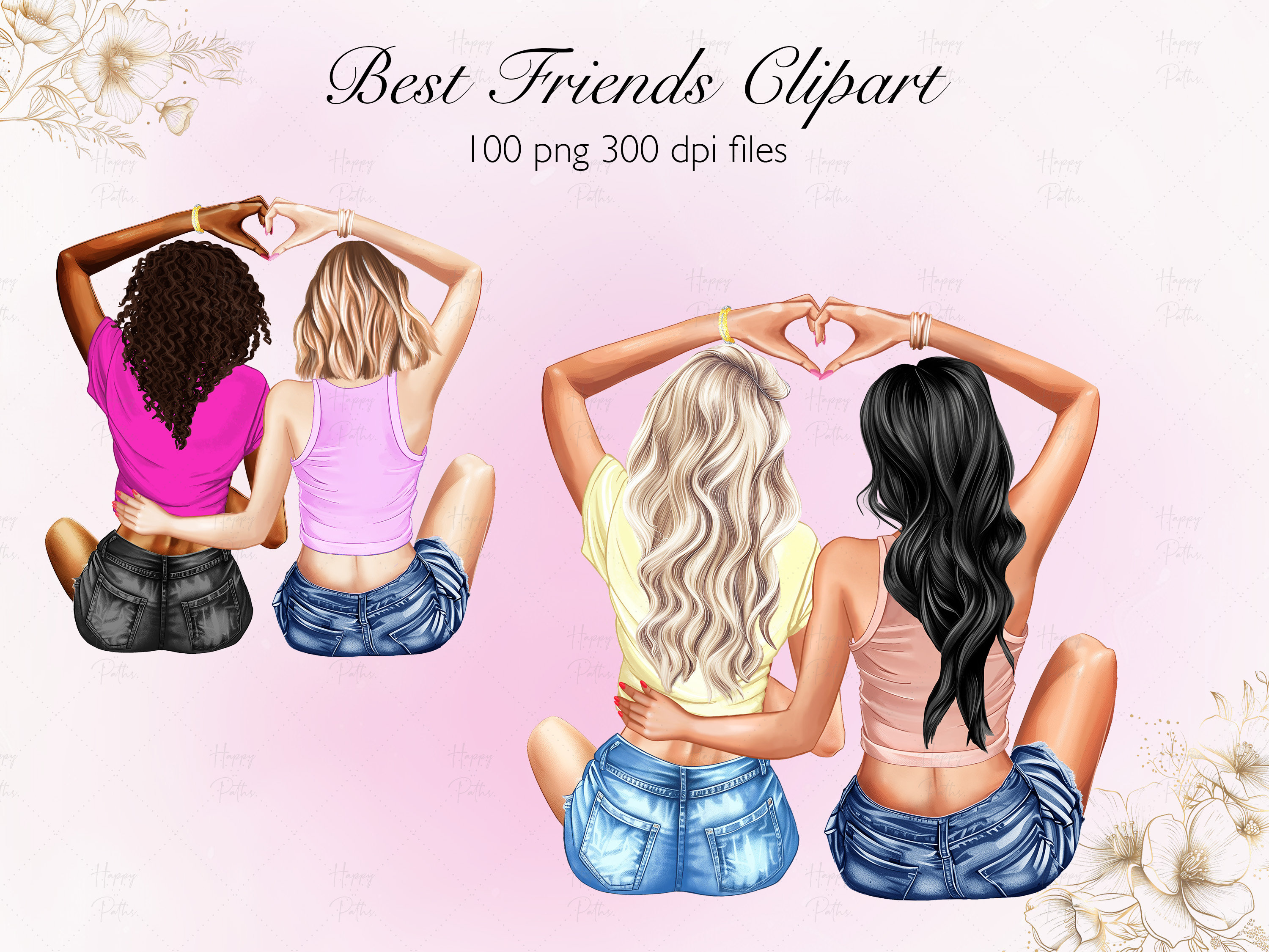 Best Friend DIY Png Besties Gift Best Friends Illustration Birthday ...