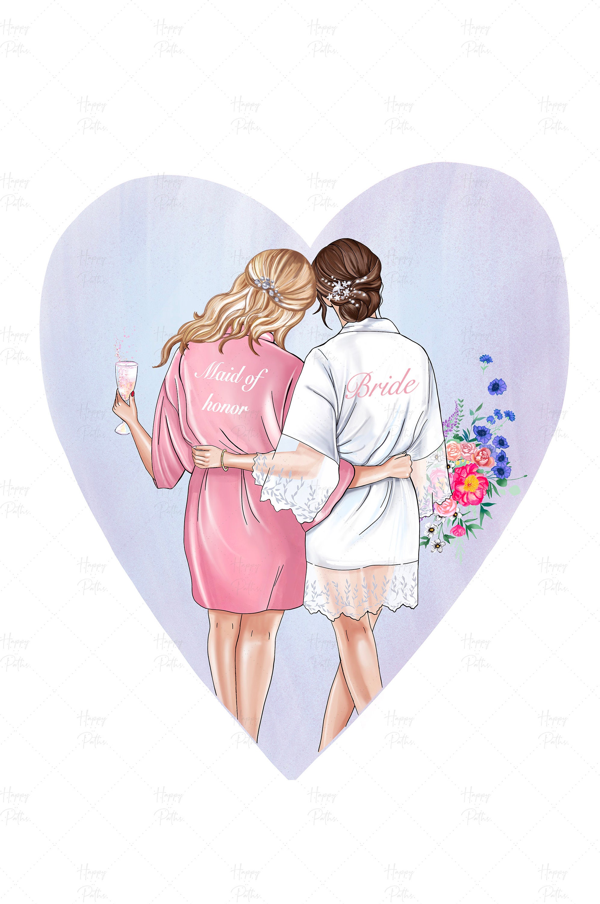 Bridesmaid Clipart, Customizable Clipart, Wedding Clipart, Best Friends ...