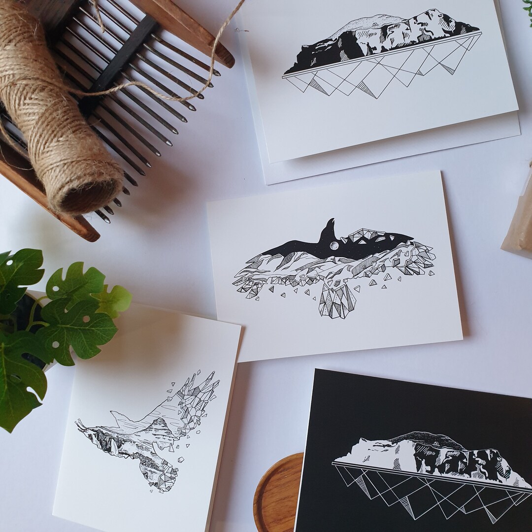 Greeting Cards White Greeting Cards A6 With Simple Design - Etsy