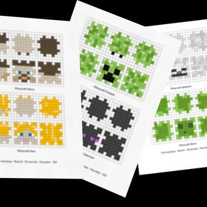 Minecraft Perler Bead Pattern for 3d Cubes - Steve, Creeper, Enderman ...