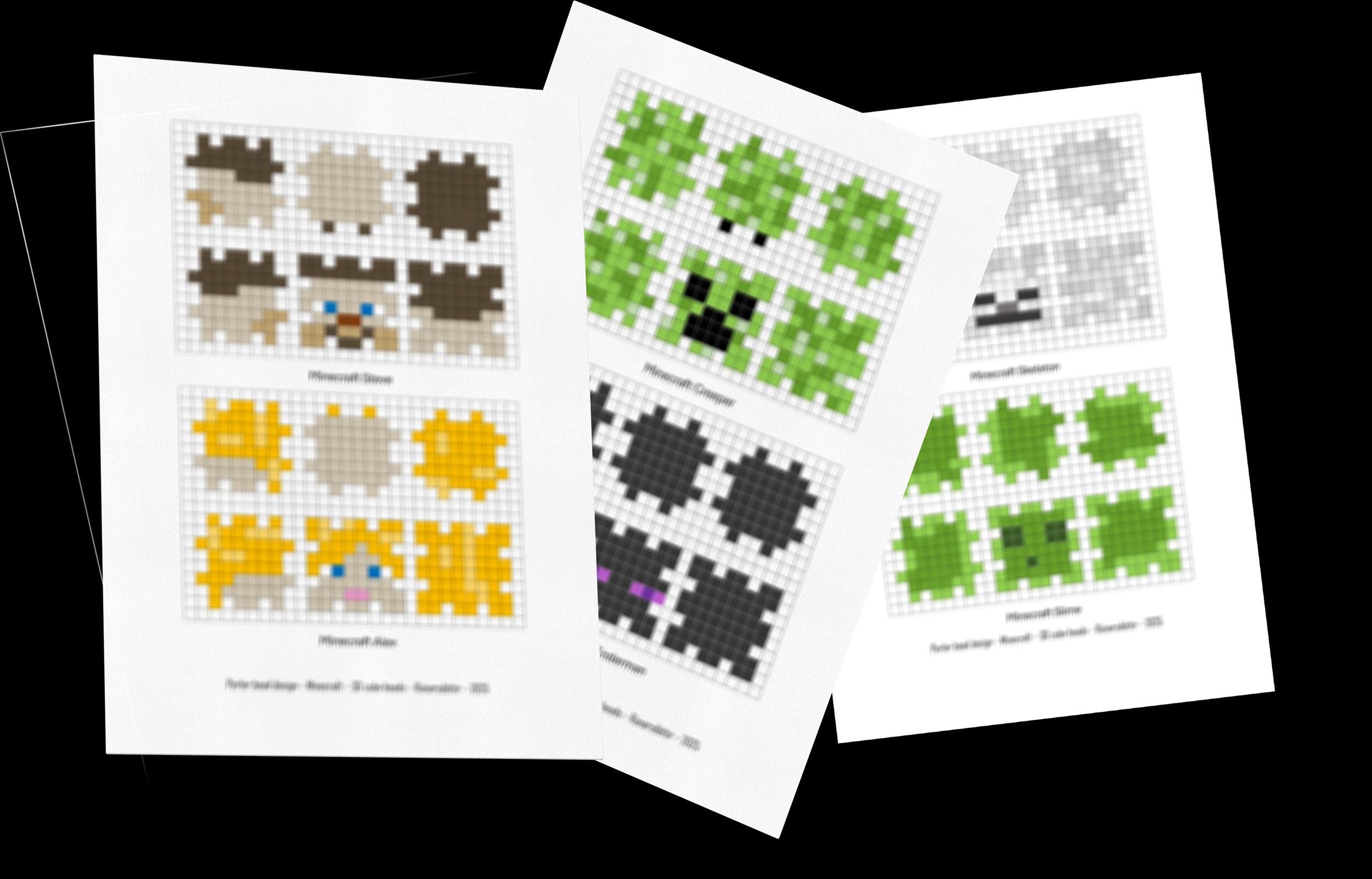 Minecraft Perler Bead Pattern for 3d Cubes Steve, Creeper, Enderman - Etsy