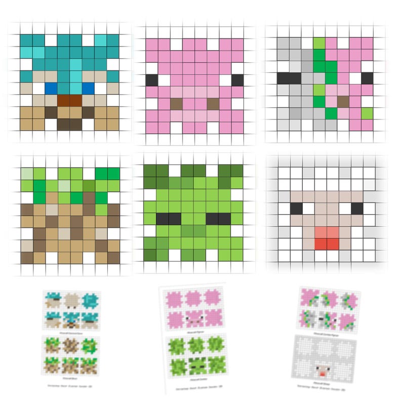 Minecraft Perler Bead Pattern for 3d Cubes Diamond Steve, Minecraft ...