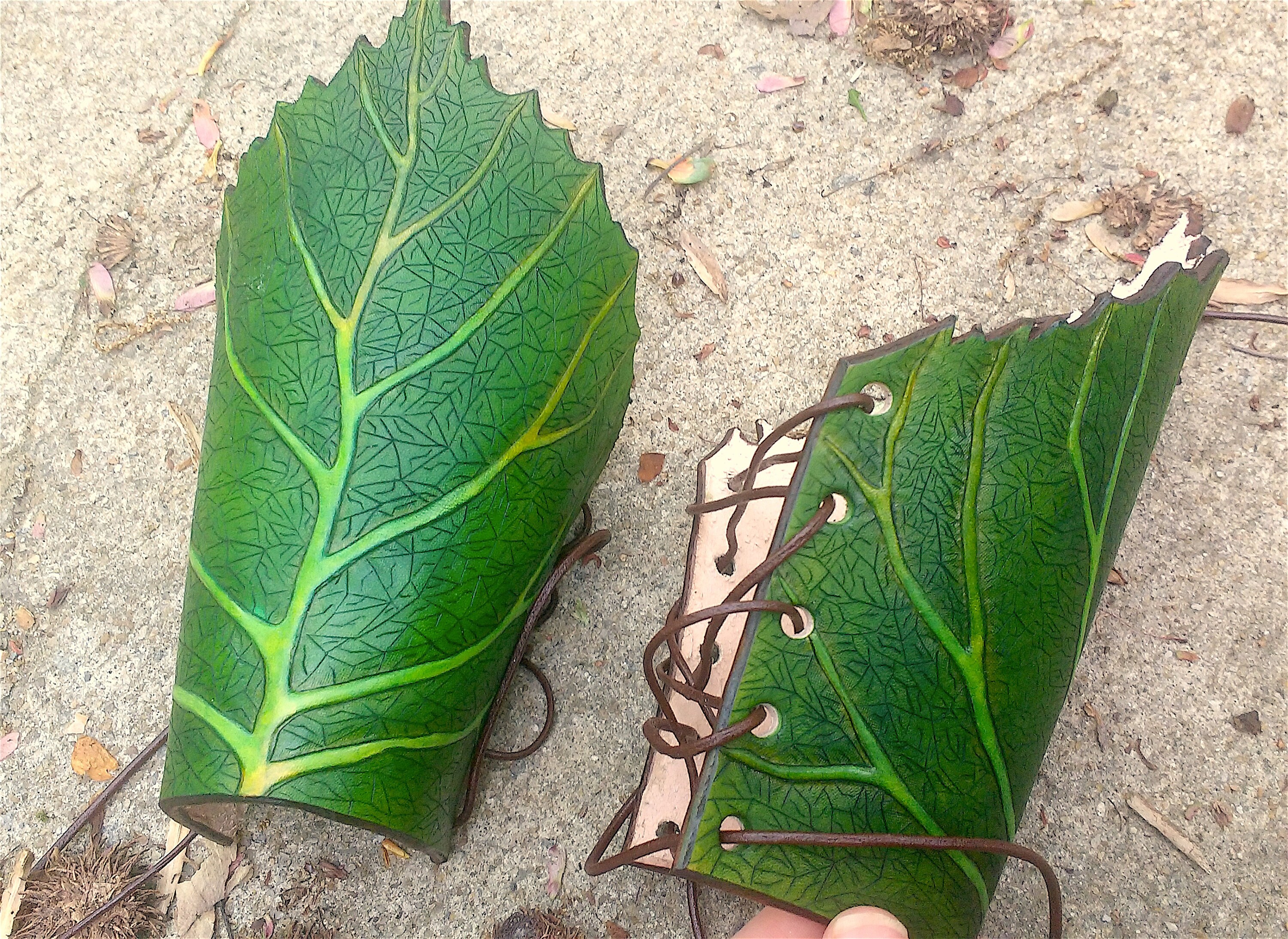 Leather Leaf Bracers Made to Order - Etsy